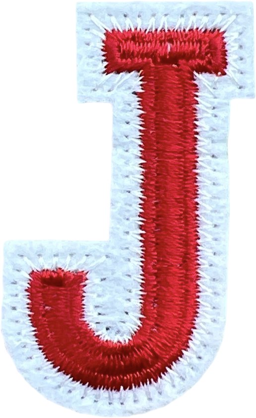 Alfabet Letter Embleem Strijk Patch Rood Wit Letter J / 3.5 cm / 4.5 cm ...