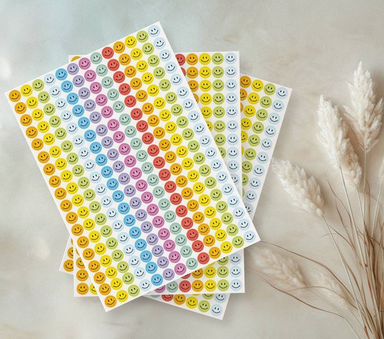 Pastel Smiley Stickers - 1104 Stickers - 3 Stickervellen ...
