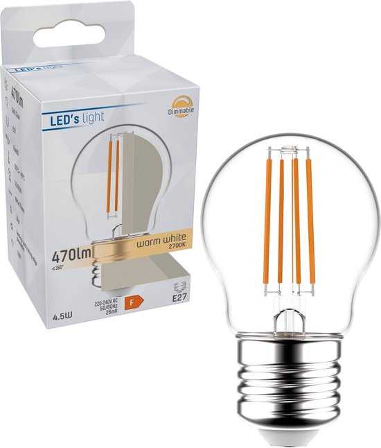 LED's Light Dimbare LED Lamp E27 - Dimbaar warm wit licht - 470 lm | bol