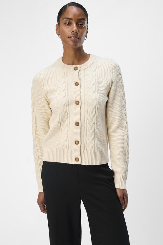 Object Vest Objdoris Re L/s Knit Cardigan Noos 23044626 Sandshell ...