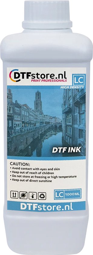 DTF Inkt - 1 liter - Light Cyaan - DTF overdracht - DTF printer - High density - Luneno | bol
