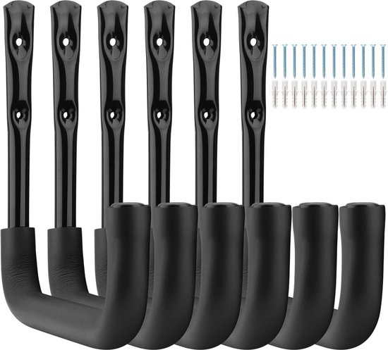 Crochets de rangement pour garage - 25 cm - lot de 6 - fixation murale ...