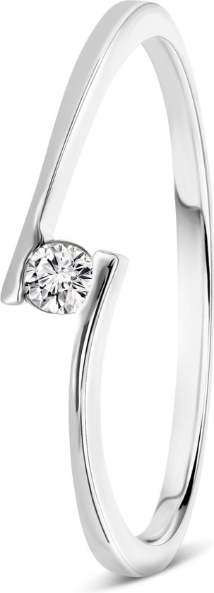 Miore - Ring met Diamant Dames - 9 Karaat - Kleur Witgoud | bol