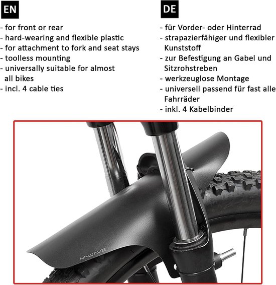 Universeel spatbord voor fiets - geschikt voor voor- en achterwiel ...