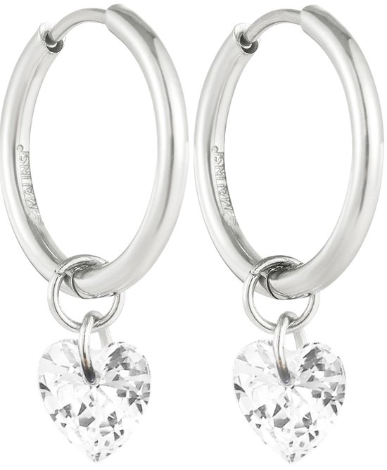 Malinsi® Oorbellen Dames Hybrid Hart - Zilverkleurig 12mm RVS - Sieraden Oorringen... | bol