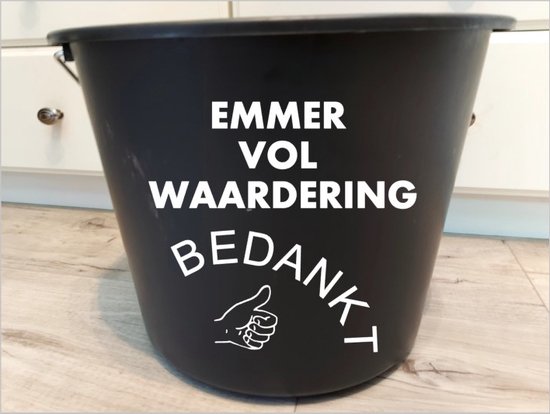 Bedrukte emmer Bedankt, Emmer met tekst, Emmer vol waardering bedankt ...