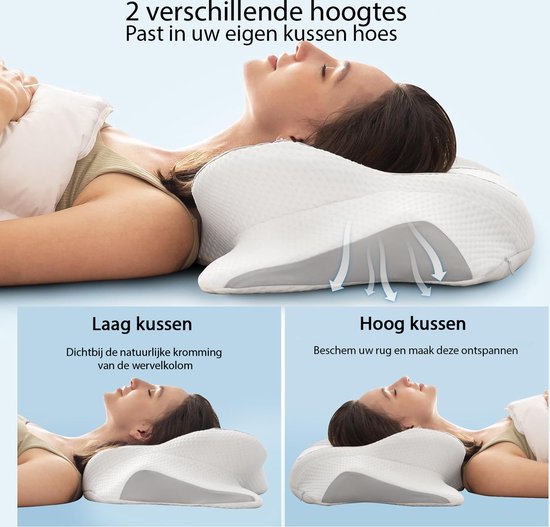 Quincs® Hoofdkussen - Verstelbaar design - Traagschuim hoofdkussen met bamboe hoes -... | bol