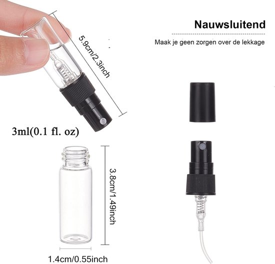 Hervulbare Mini Spuitflessen Set - Transparante Reisflesjes voor ...