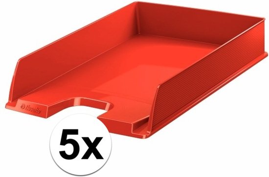 5 stuks brievenbakjes/postbakjes rood A4 formaat Esselte - Documenten ...