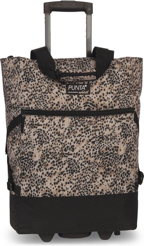 Punta Wheel Trolley Shopper Leopard | bol