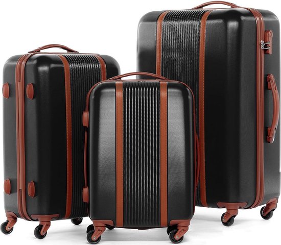 Kofferset 3 Delig - Reiskoffer met Wielen - Handbagage Trolley ...