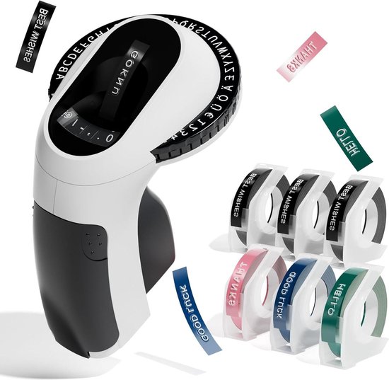 Portable 3D Embossing Label Printer Mini Inkless Hand Device with 6 ...