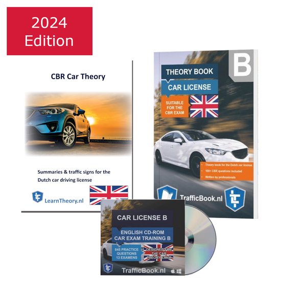 Theorybook Dutch Car License English version 2024 - 2025 + practice CD ...