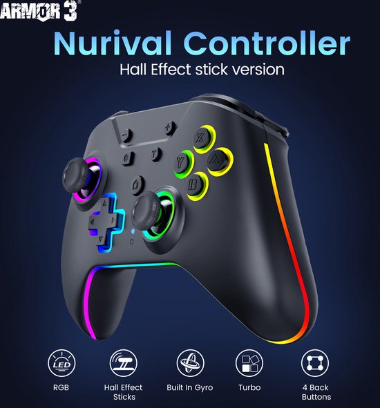 Hyperkin - Armor3 - NuRival wireless controller - LED light up - hall ...
