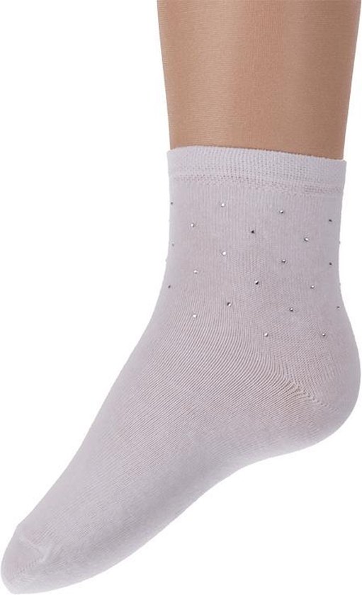 Sokken wit met strass steentjes-35/38 | bol