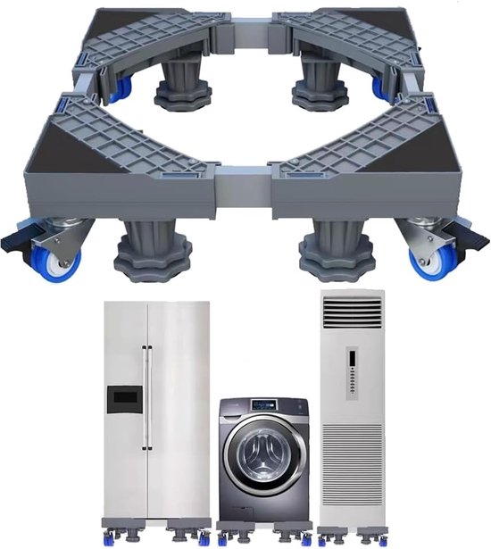 Wasmachine onderstel met wielen - 4 poten, verstelbaar, 41-64 cm | bol