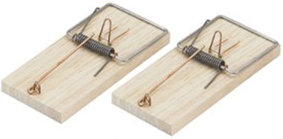 EDM muizenval - hout - 2 stuks - opnieuw te gebruiken | bol