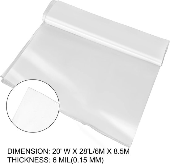 Vevor - Broeikasbedekking - Broeikas Folie - Broeikas Rol - 6 Mil ...
