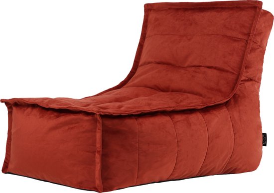 icon "Dolce" Fluwelen Zitzak Lounger, Terracotta, XXL Zitzakstoel ...