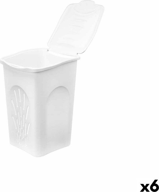 Wasmand Stefanplast Wit Plastic 50 L 37 x 56 x 39 cm (6 Stuks) | bol