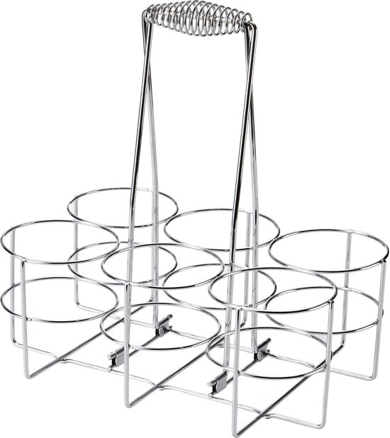 Flessendrager ring 95 cm - voor 6 flessen - verchroomd metaal water ...