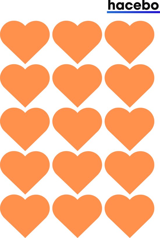 Hart stickers - 5CM - hartjes - 15 Stuks - Oranje | bol