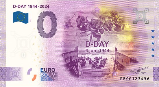 0 Euro biljet Nederland 2024 - D-Day 1944-2024 | bol