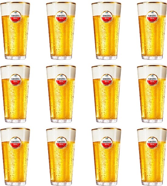 Amstel Bier - Bierglas 25cl - Vaasje gehard - 12 stuks bierglazen | bol
