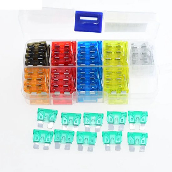 Auto zekering assortiment standaard zekeringen Assortiment box 100 ...