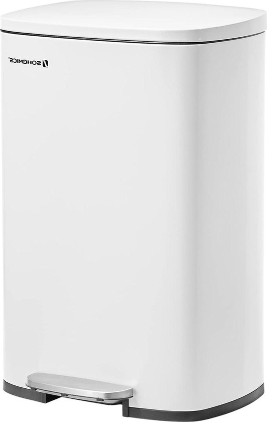 Prullenbak 60 liter SONGMICS Vuilnisemmer afvalbak 50 liter stalen ...