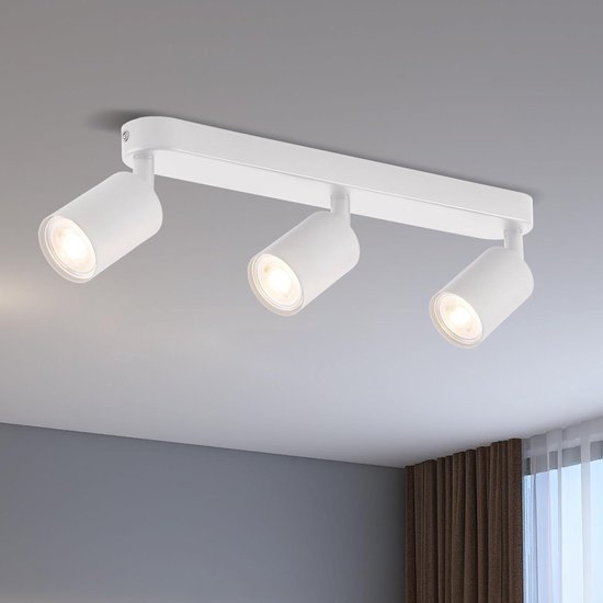 Plafondlamp spots 3 led-plafondspots binnen GU10-basis - wit ...