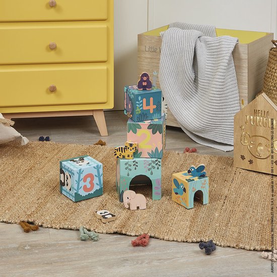 Janod WWF - Stapeltoren Met Houten Dierenfiguren - Mooie Vierkante ...