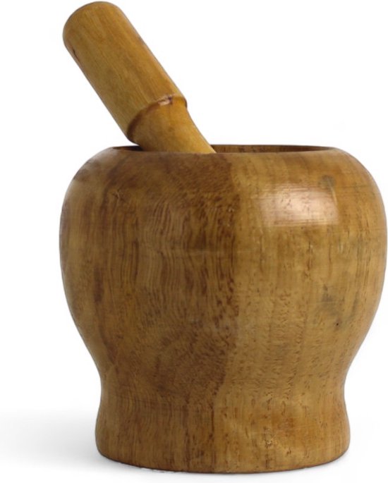 Kaya Home vijzel met stamper - hout | bol