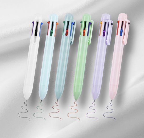 6-in-1 intrekbare balpennen, 6-pack intrekbare balpennen, ideale balpen ...