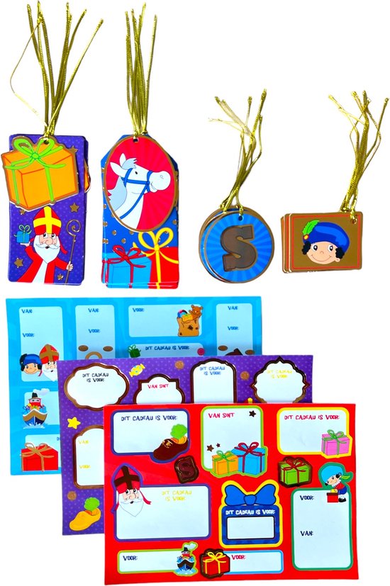 Sinterklaas Cadeau Label En Stickerset - 16 Cadeau Labels & 30 Cadeau ...
