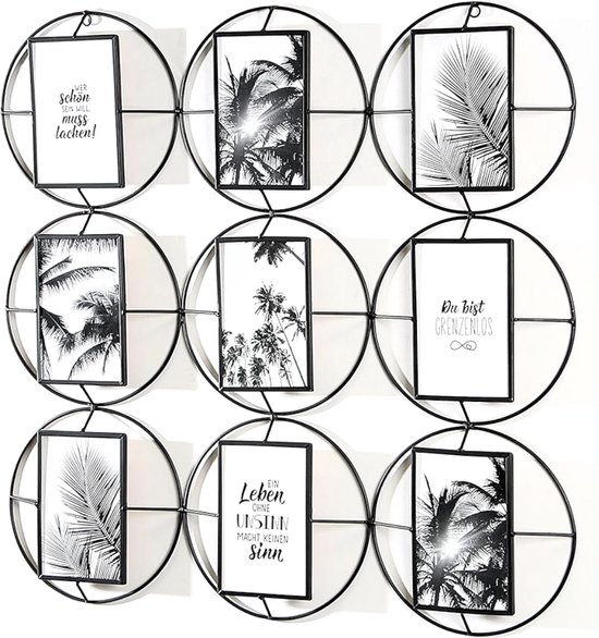 Fotolijst Zwart - Voor 9 Foto's (10 x 15 cm), Metalen Frame met ...
