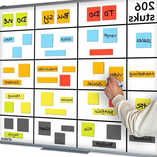 Scrum Whiteboard Magneten - 206 delig - voor Whiteboard Magneetbord ...