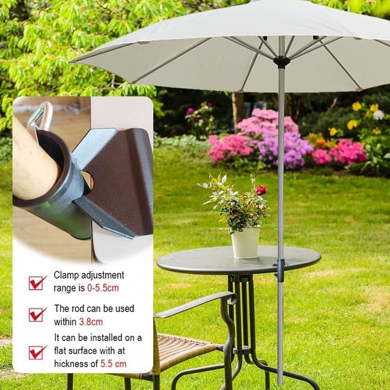 Parasol klem voor balkon en terras - Metaal - Clip voor parasols ...
