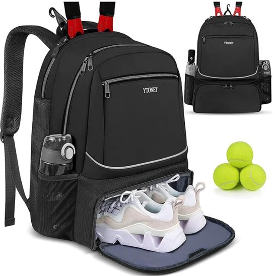 YTONET - Tennistas - Tennisrugzak - Tenniszak - Tennis rugzak - Zwart | bol