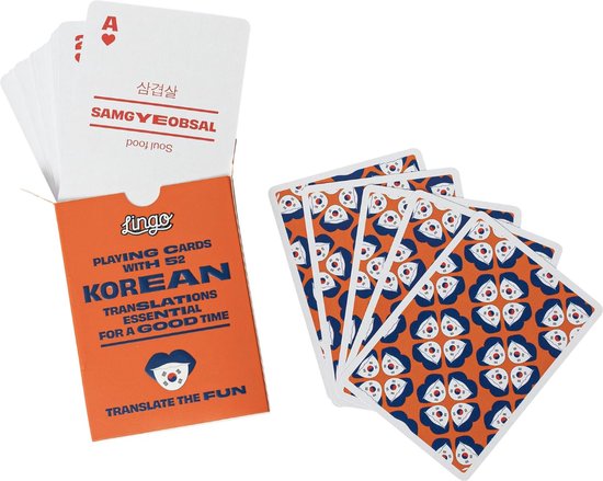 Lingo - Koreaans/Hangul Speelkaarten in blikken doos | Taal leren spel ...