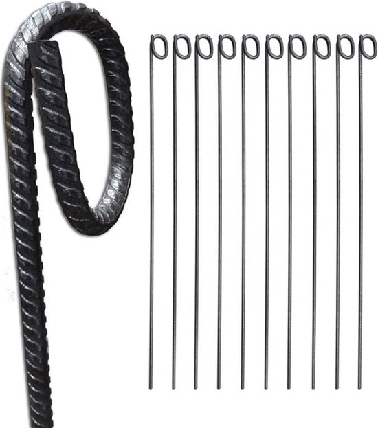 Grondpennen voor afzetgaas - betonijzer 130 cm - 1 cm diameter - 10 ...