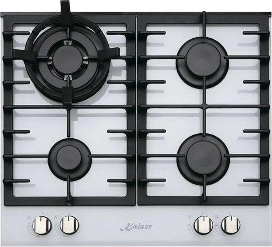 Kaiser KCG 6380 W Wit gaskookplaat 60cm 4 branders 3,8 KW WOK | bol