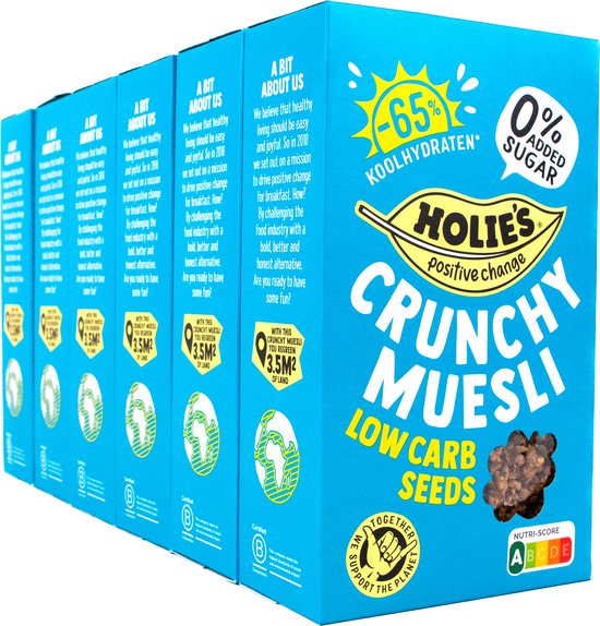 Holie's Crunchy Muesli Low Carb Seeds 6x 400gr - ontbijtgranen ...