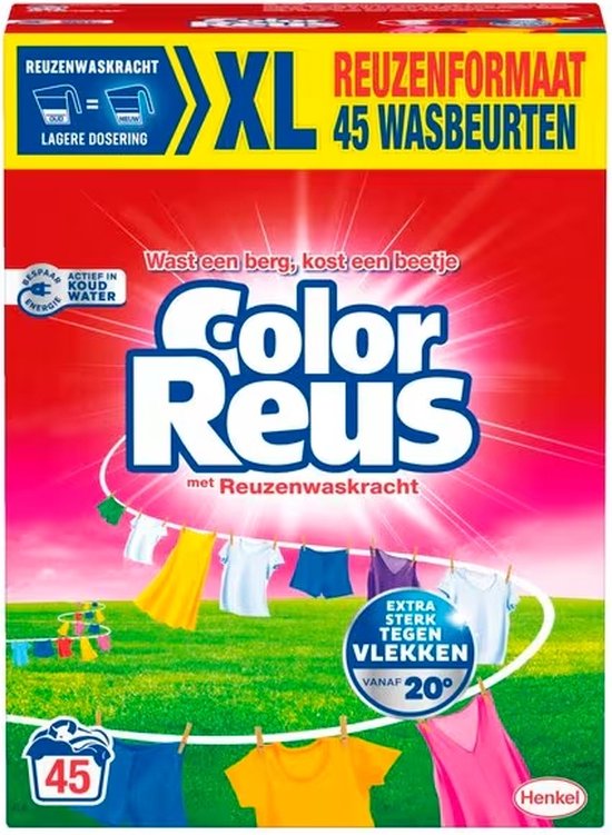 Witte Reus - Color Reus - Waspoeder - 2,25kg - 45 Wasbeurten | bol