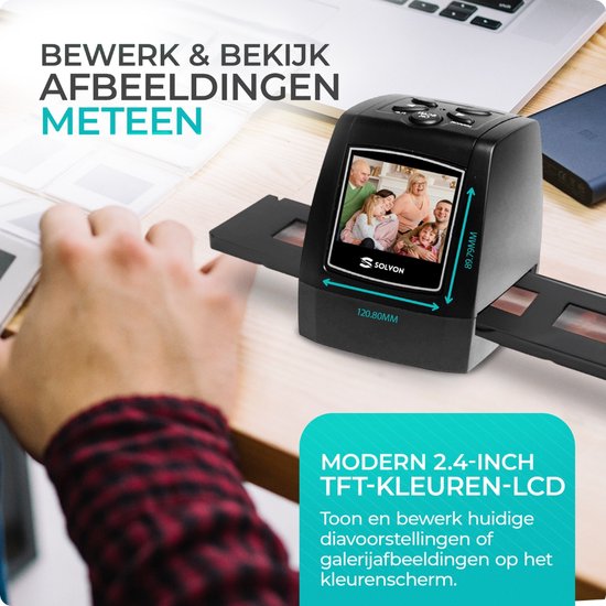 Solvon Alles-in-1 Diascanner - Negatiefscanner met 5MP Beeldsensor ...