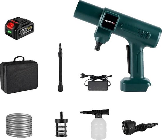 Elektrische Auto Wasmachine Pistool, 3500W Vermogen, Draadloos Oplaadbaar, 1 Batterij... | bol