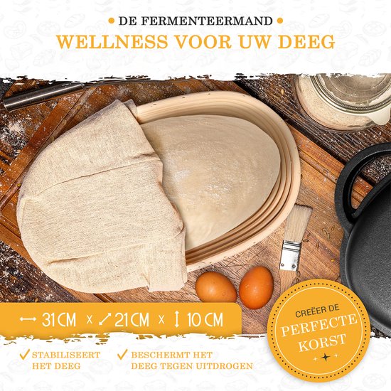 KRUSTENZAUBER Broodbakpan gietijzer ovaal - Voor brood bakken in de ...