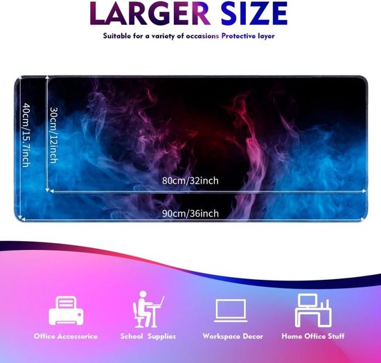 Gaming muismat XXL, muismat 900x400mm voor toetsenbord, pc, laptop ...