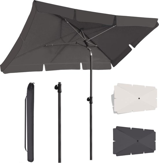 Parasol balkon, 200x125 cm balkonscherm strandscherm tuinscherm ...