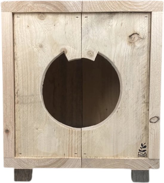Kattenhuis Medium Naturel Robuust Steigerhout | bol